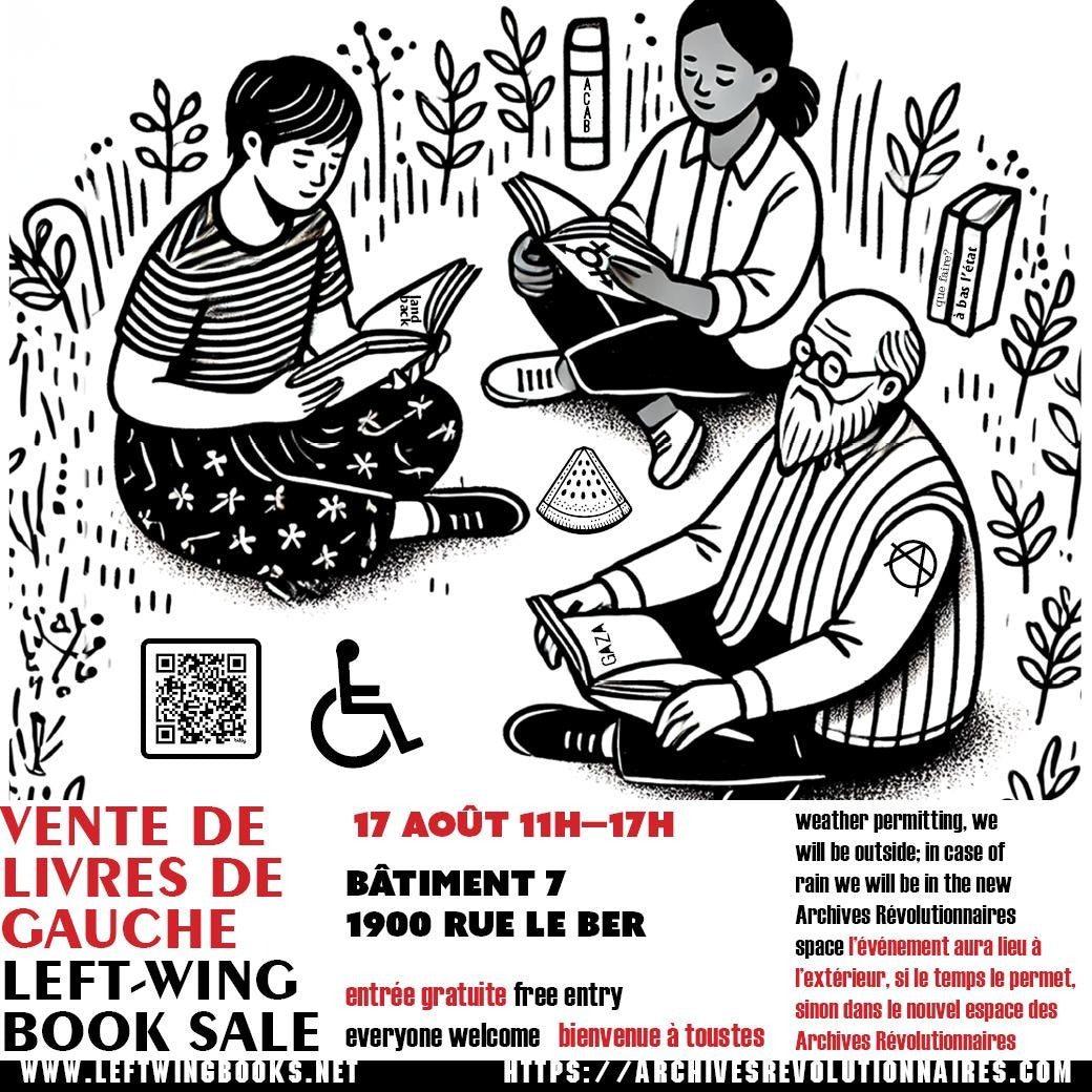 [MTL, Aug, 17] Left-Wing Book Sale – Leftwingbooks